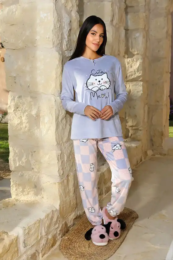 Cute Cat Print Pajama Set – Adam Store